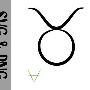 Taurus Zodiac Sign With Earth Element Symbol. SVG and PNG. Digital ...