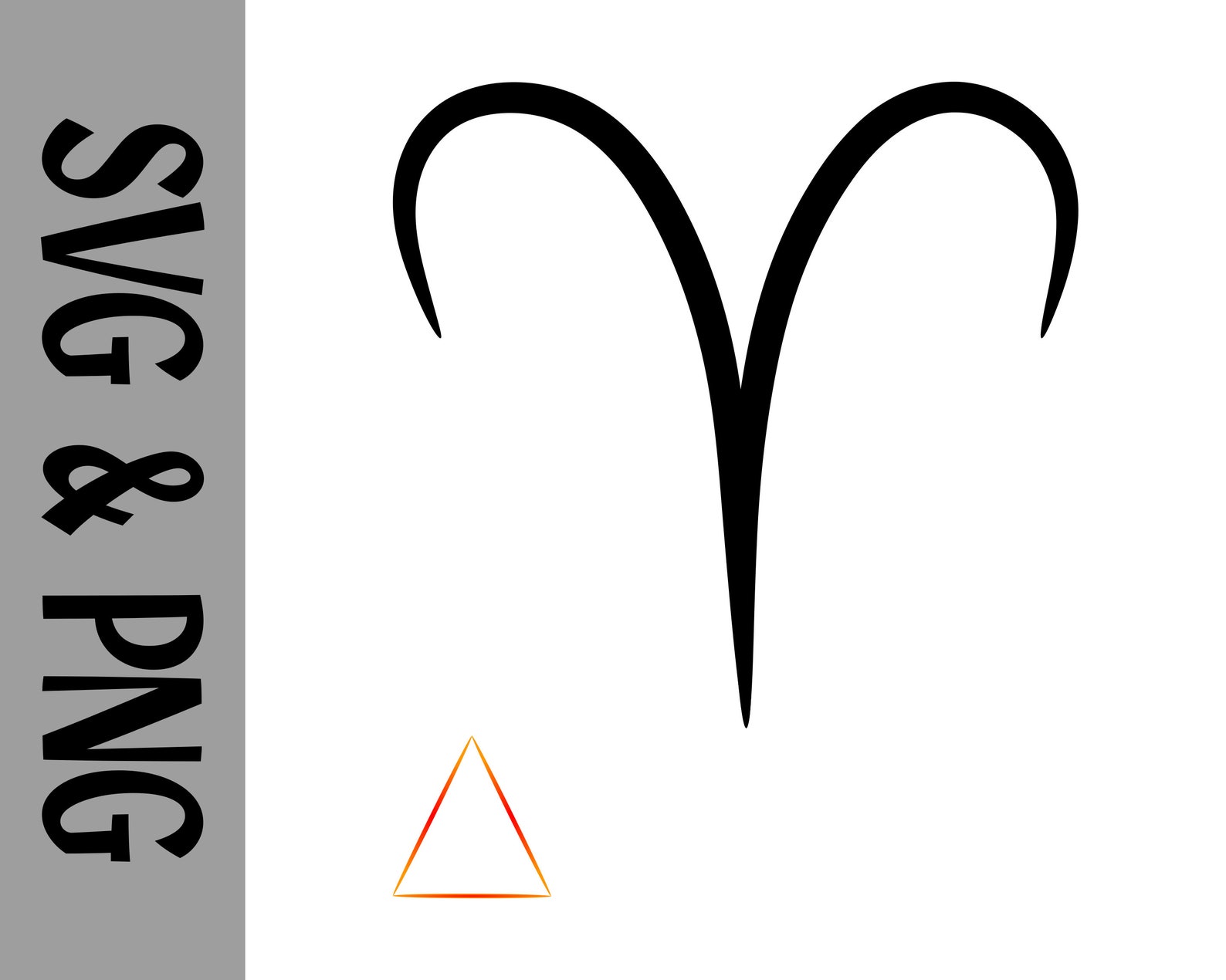 Aries Zodiac Sign With Fire Element Symbol. SVG and PNG. Digital ...