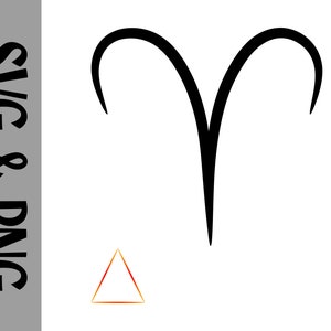 Aries Zodiac Sign With Fire Element Symbol. SVG and PNG. Digital ...