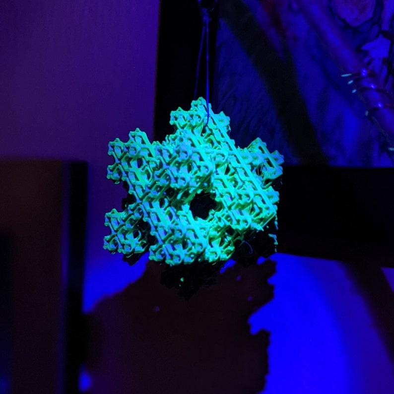 3D Printed Koch Snowflake Ornament - Etsy