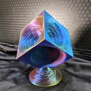 Vortex Cubed Kinetic Sculpture; 3D Printed Iridescent Decor; Fidget ...