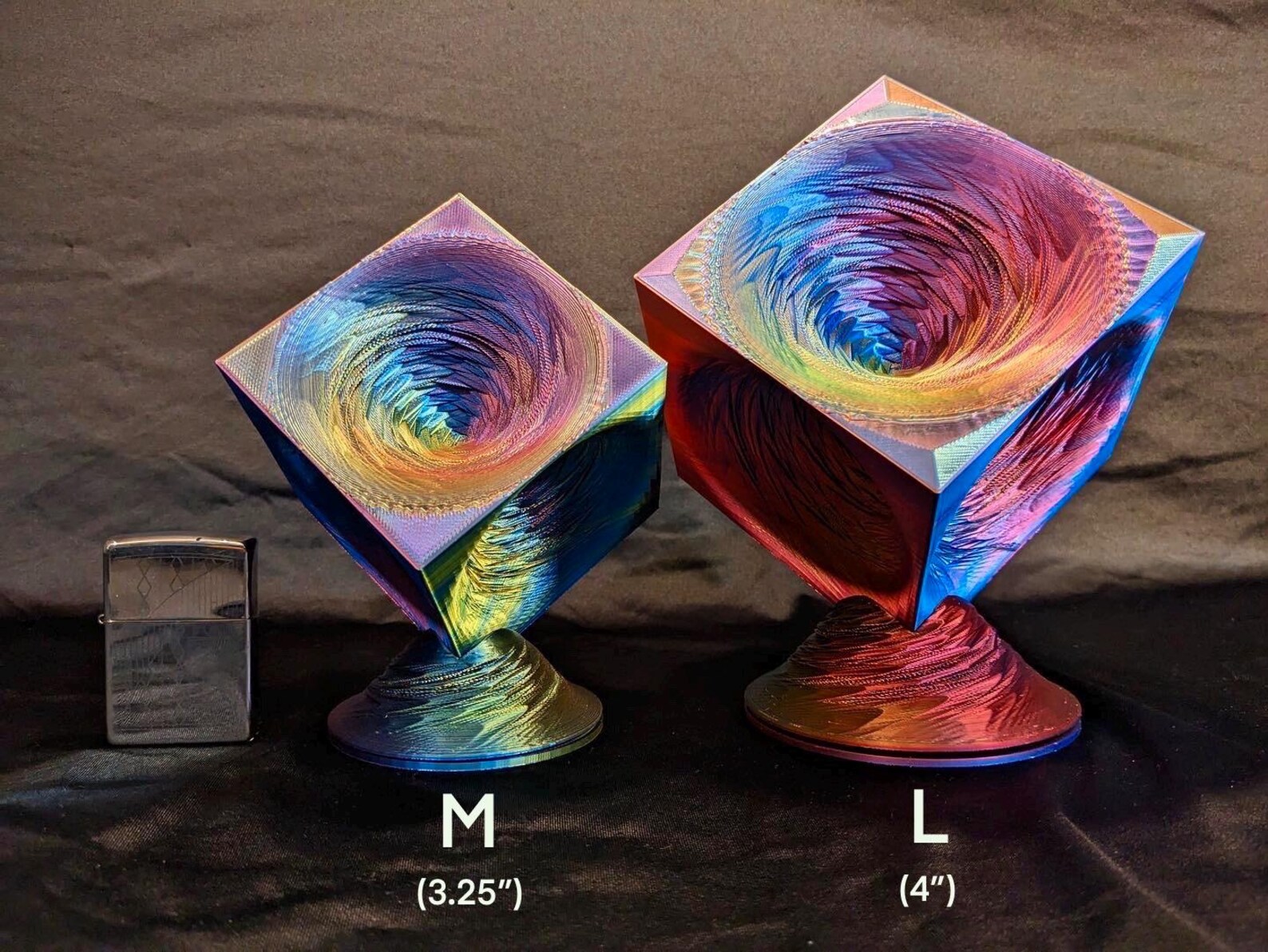 Vortex Cubed Kinetic Sculpture; 3D Printed Iridescent Decor; Fidget ...