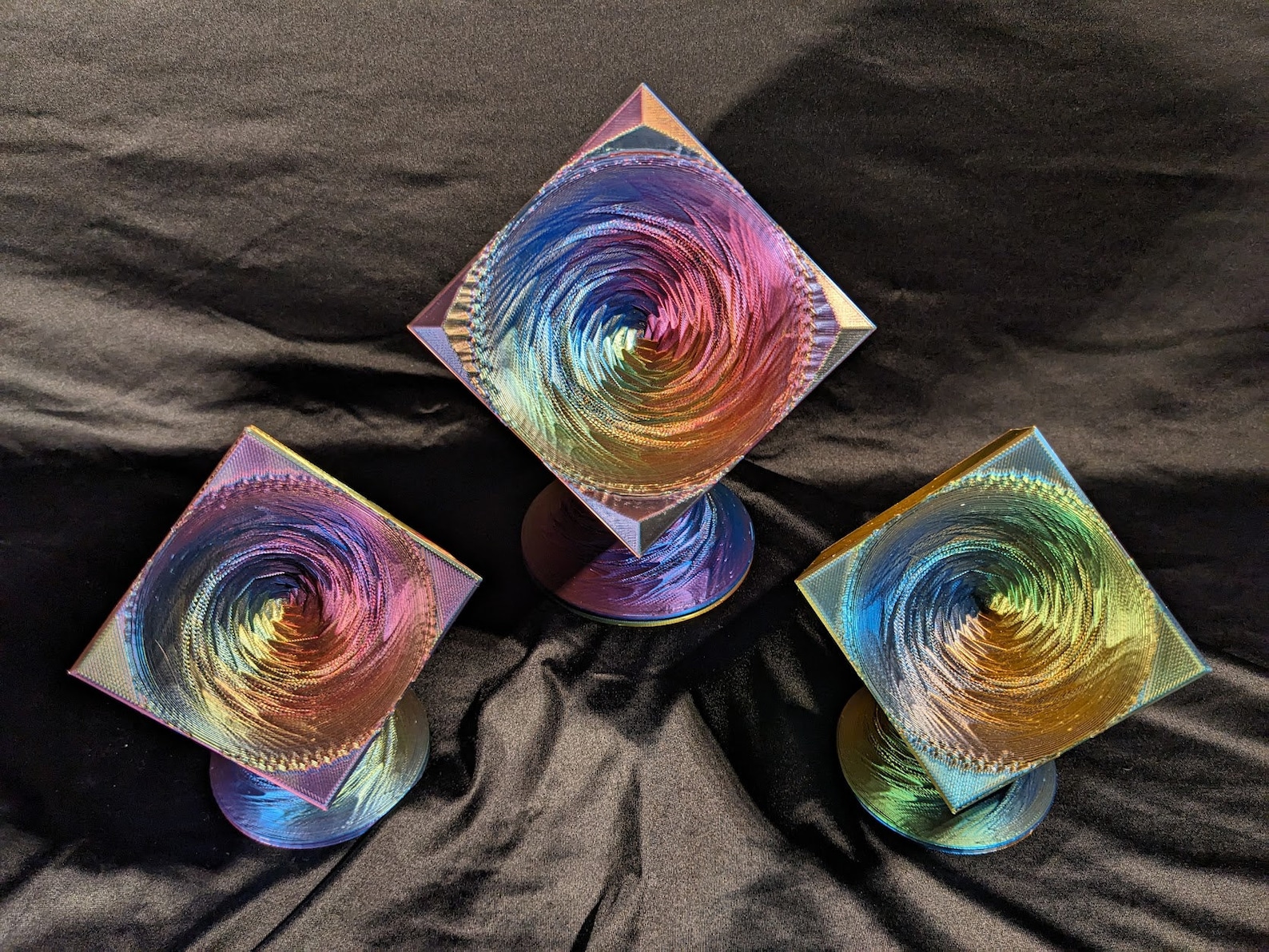 Vortex Cubed Kinetic Sculpture; 3D Printed Iridescent Decor; Fidget ...