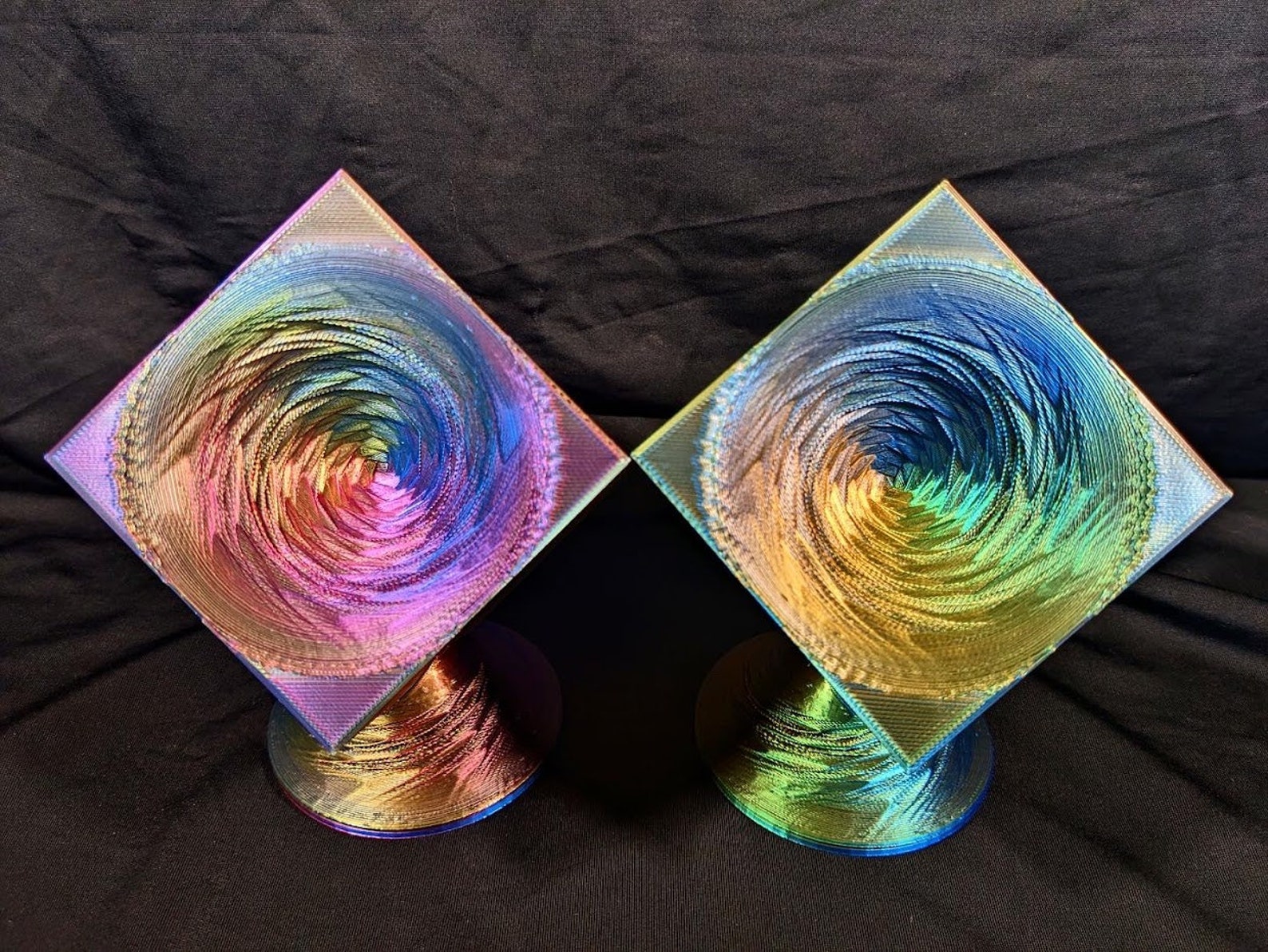 Vortex Cubed Kinetic Sculpture; 3D Printed Iridescent Decor; Fidget ...