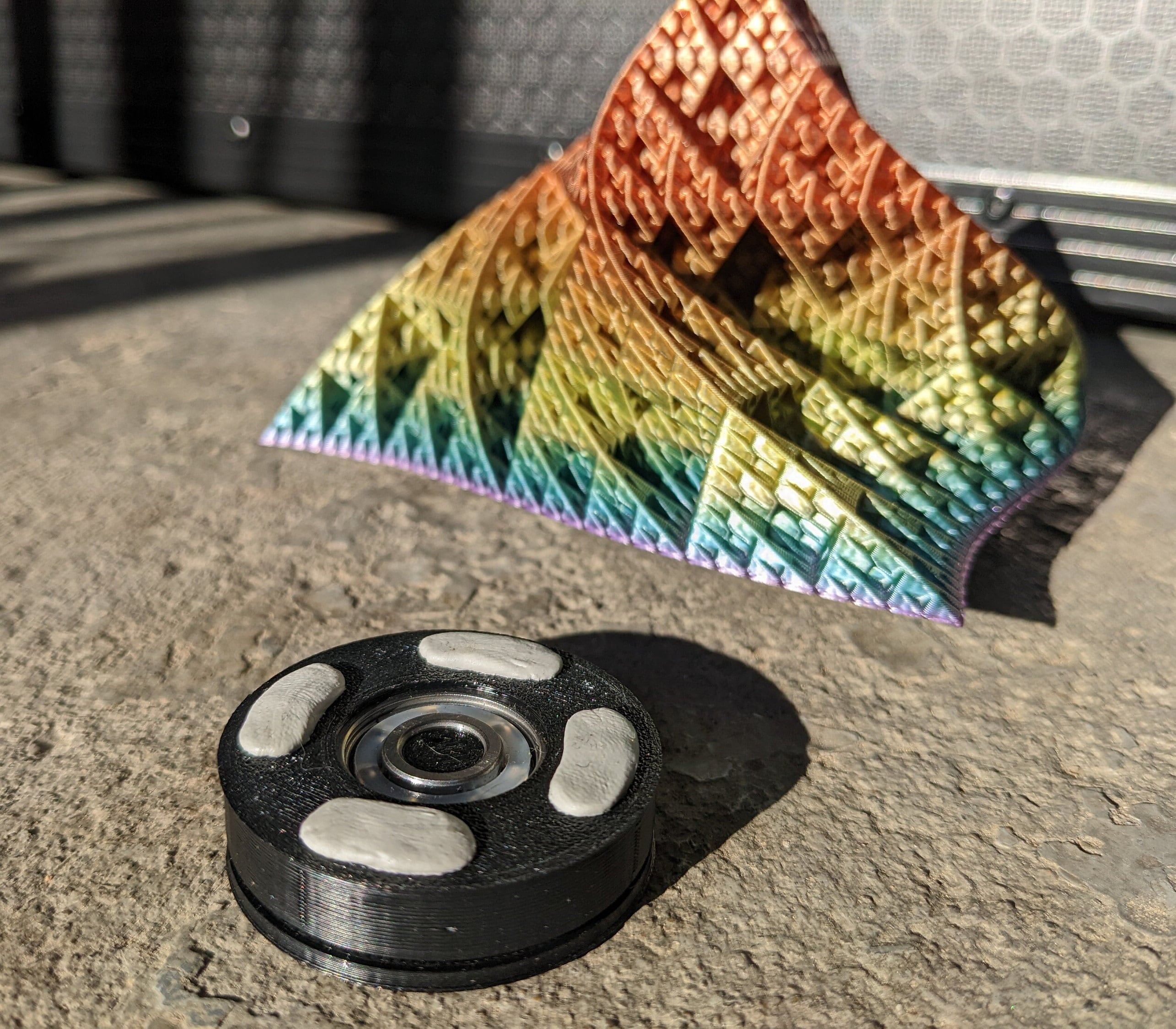 3D Printed Spinner Addition; Geometric Fidget Spinner; Free-spinning ...