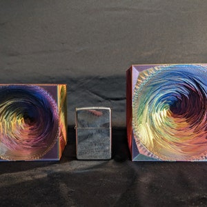 Vortex Cubed Kinetic Sculpture 3D Printed Iridescent Decor Fidget ...