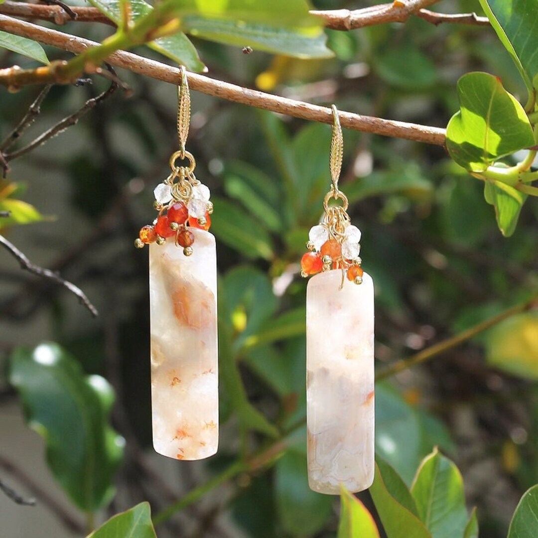 Crazy Lace Rosetta Jasper Cluster Earrings | 18K Gold Filled ...