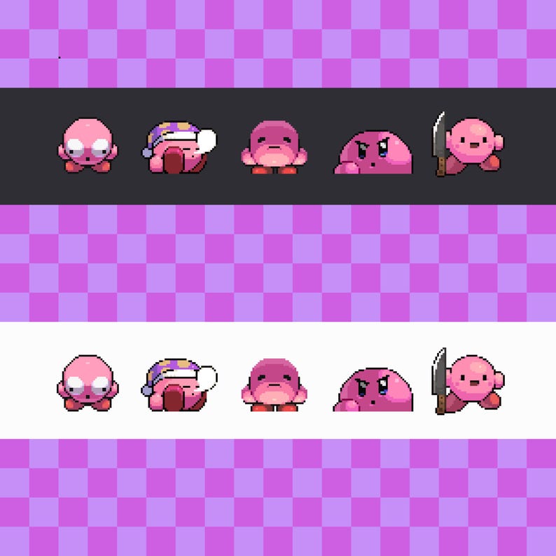 Kirby Pixel Art Emotes – 9 Pack Twitch/discord/youtube (digital ...
