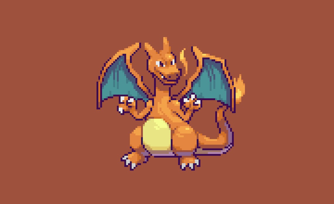 Charizard Pokemon 11x17 Pixel Art Print - Etsy