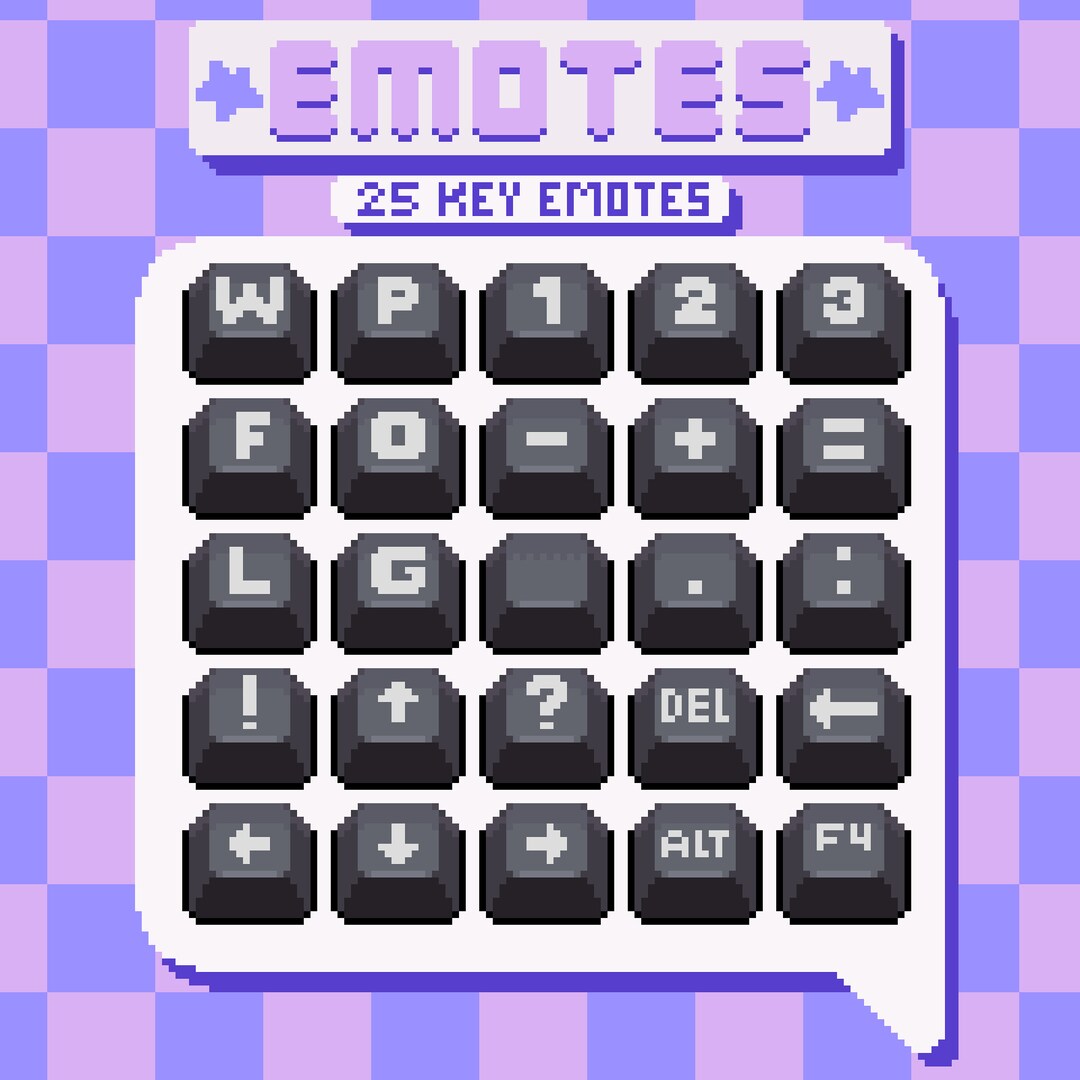 Keyboard Key Streamer Emote Bundle (25 Pack) | Twitch - Discord ...