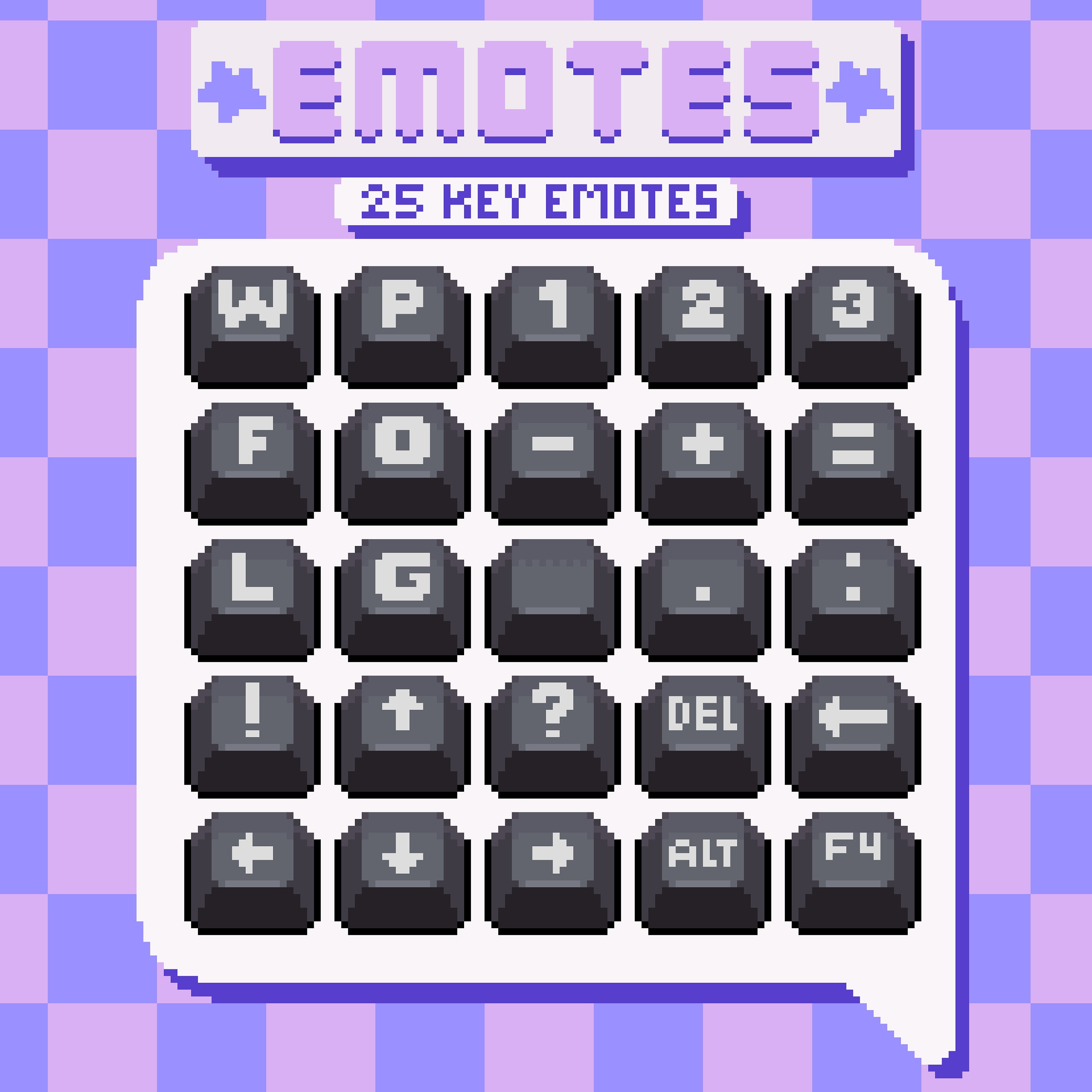 Keyboard Key Streamer Emote Bundle (25 Pack) | Twitch - Discord ...