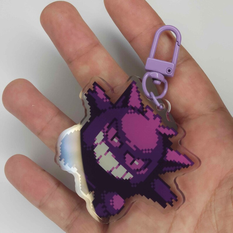 Gameboy Gengar Double-sided Clear Acrylic Keychain Charm - Etsy