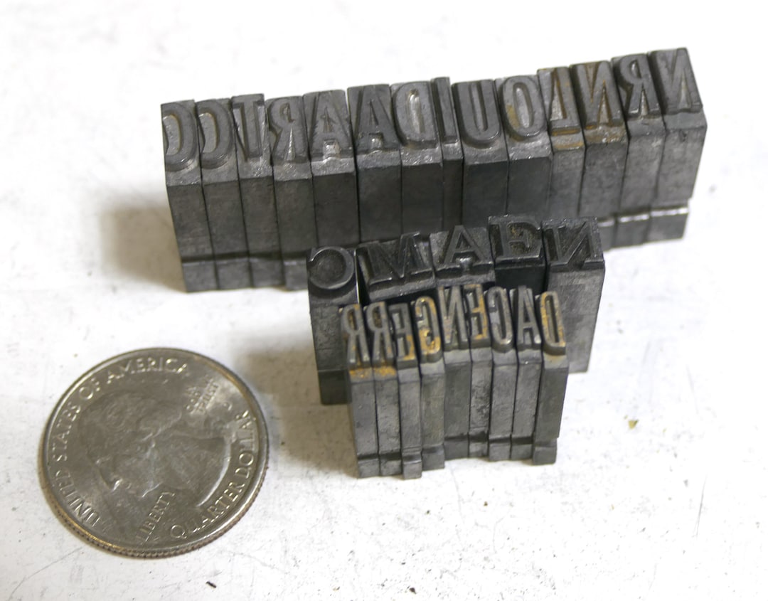 Lot 28 Vintage Letterpress Typeface Fonts, Mixed Sizes 1/4 to 3/8 ...