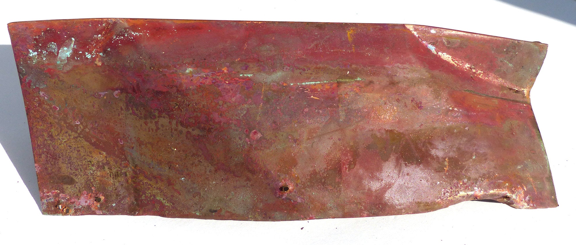 Old Distressed Copper Roof Flashing, 20-22 Heavyweight Gauge, 13 by 8.5 ...