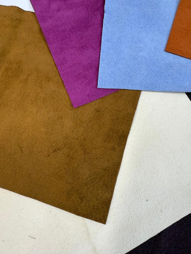 Lot (9) Ultrasuede Multi-colored Swatches, 6 X 9 Inches, Fabric Samples ...