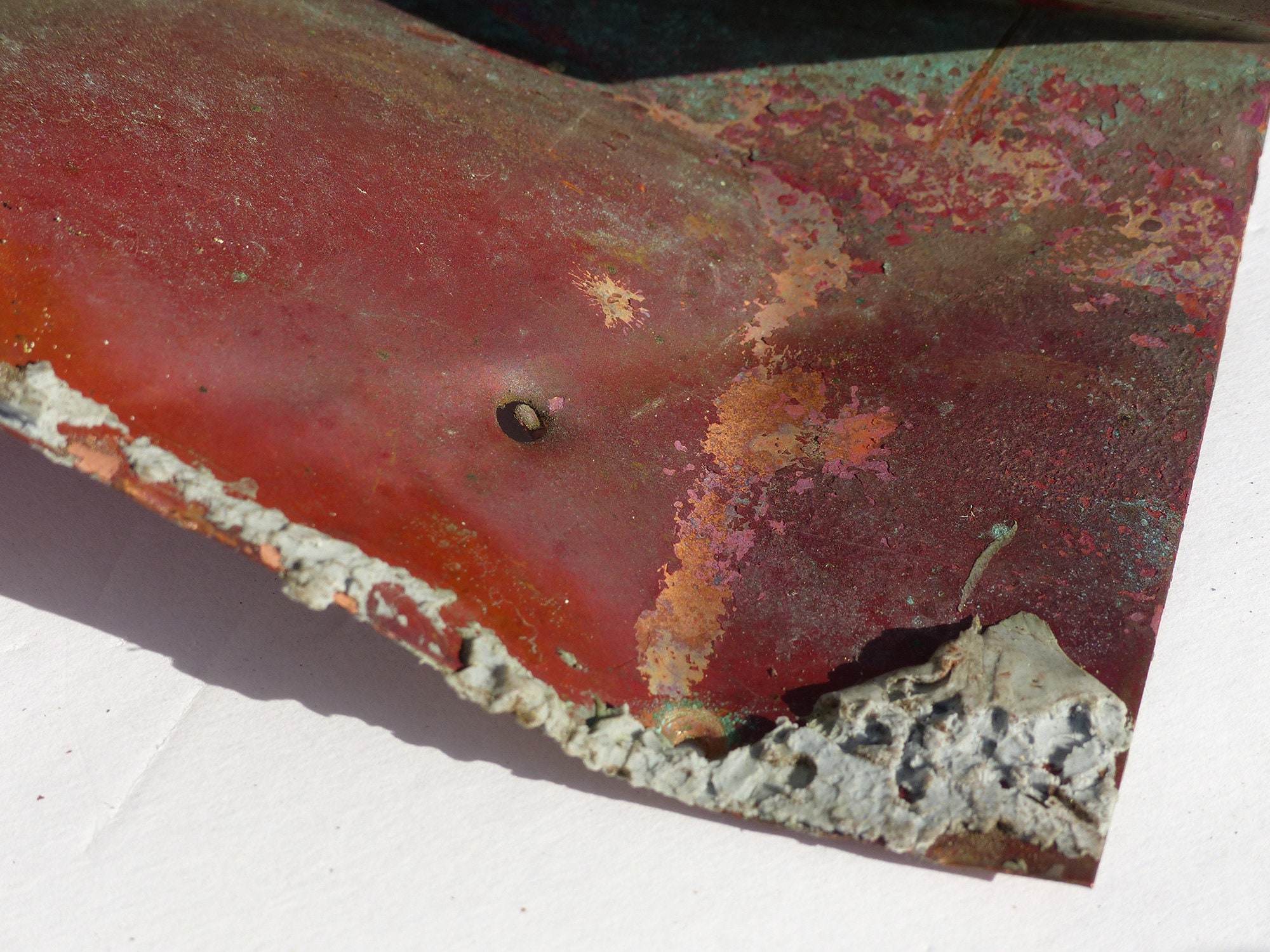 Old Distressed Copper Roof Flashing, 20-22 Heavyweight Gauge, 13 by 8.5 ...