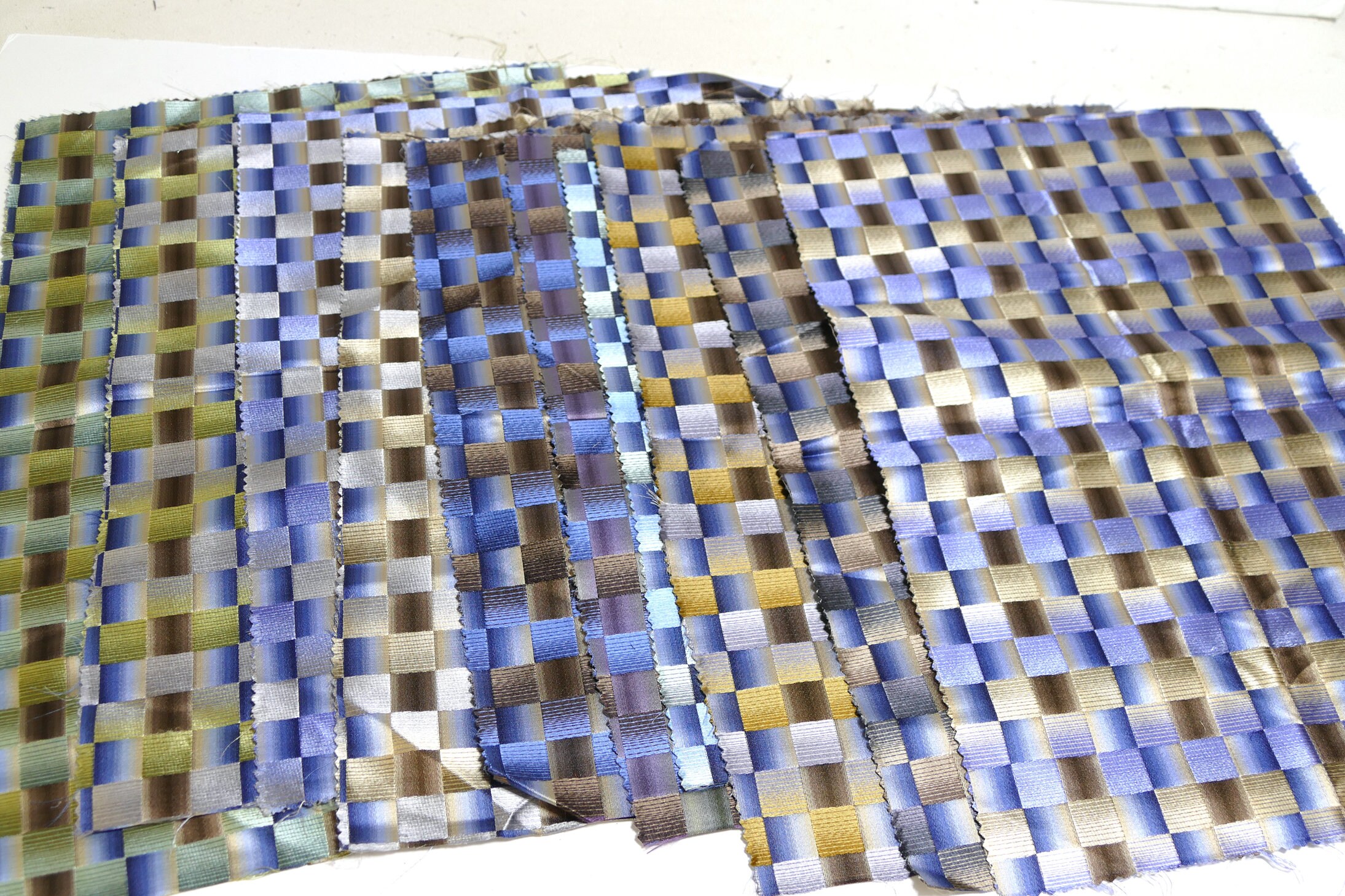 10 Gorgeous Silk Satin Ribbon Basketweave Checked Fabric - Etsy