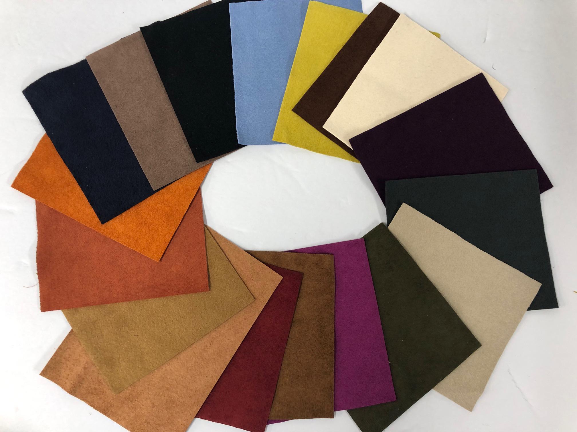 Lot (18) Ultrasuede Multi-colored Swatches, 4 X 4-4.5 Inches, Fabric ...