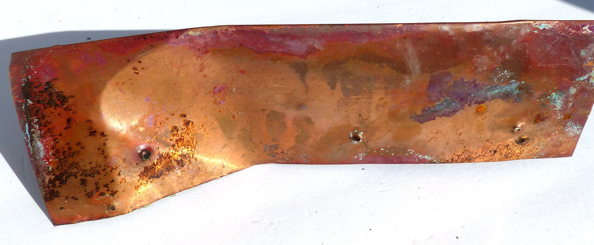 Old Distressed Copper Roof Flashing, 20-22 Heavyweight Gauge, 13 by 8.5 ...