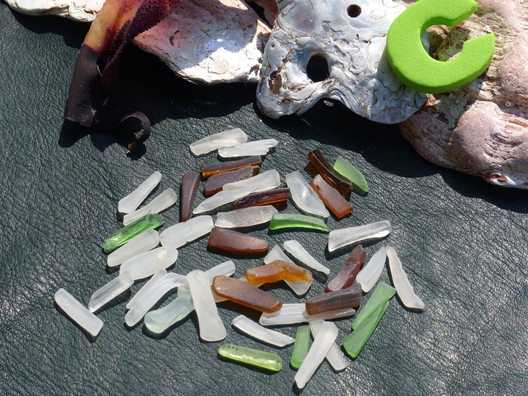 40 Pcs Small Beach Glass Gem Spikes, 1/2-3/4 Inch, Lake Glass Fragments ...