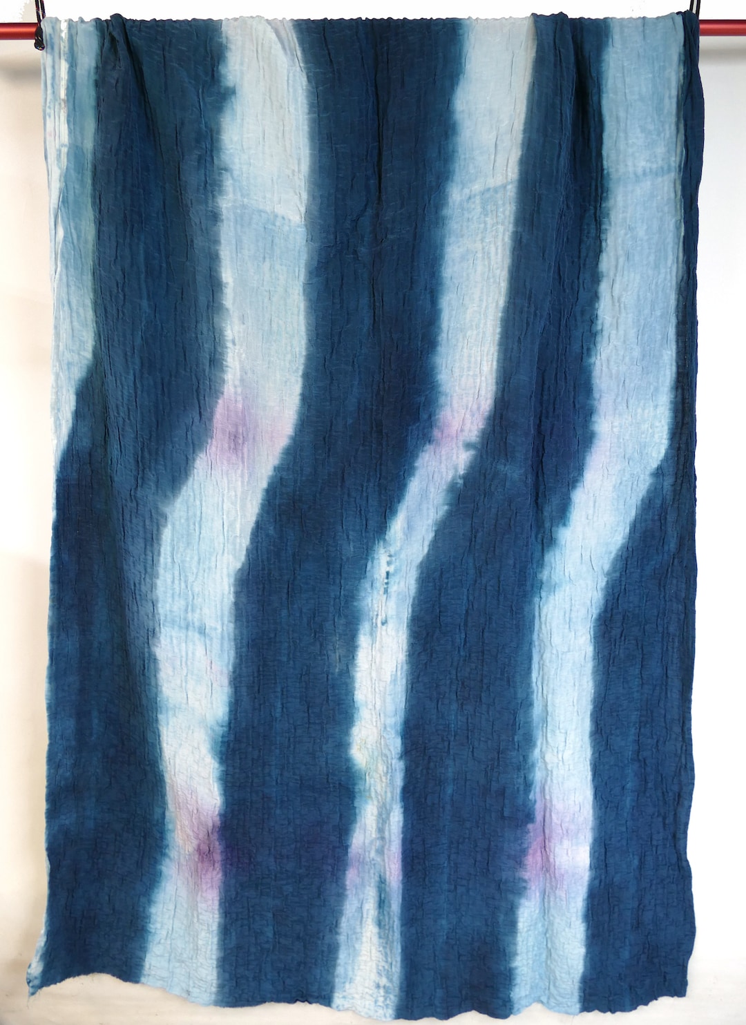 Hand-dyed Silk Double Weave Fabric in Teal Blues and Grape, Spray Dyed ...