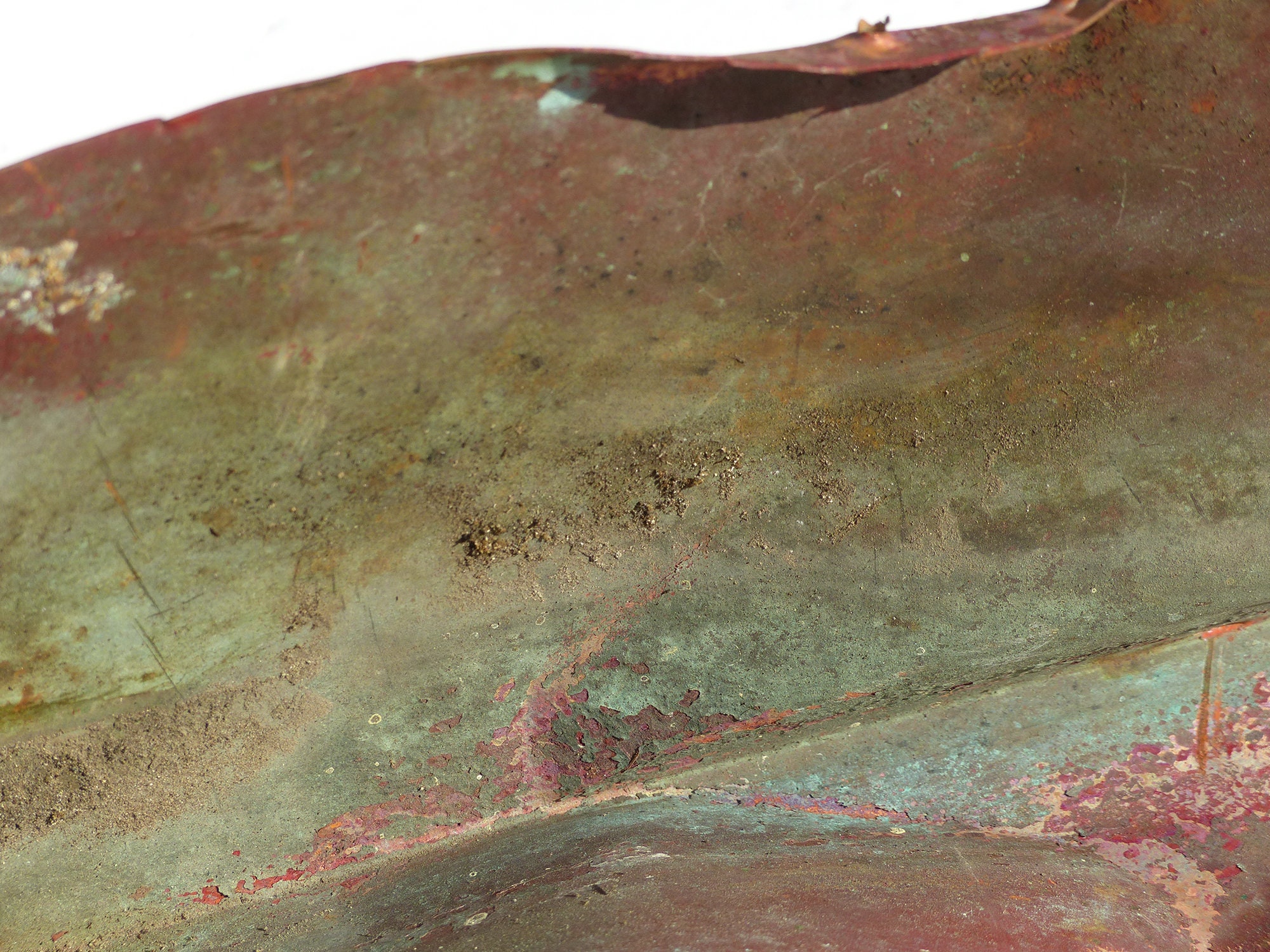 Old Distressed Copper Roof Flashing, 20-22 Heavyweight Gauge, 13 by 8.5 ...