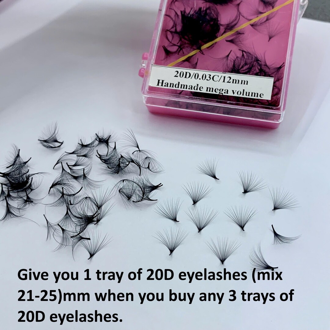 20D Mega Fans, 500 Fans Box 0.03 Thickness, Pre Made Lash Extension ...