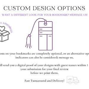 Personalized Wedding Bookmark Favors With Tassels – Custom Reception ...
