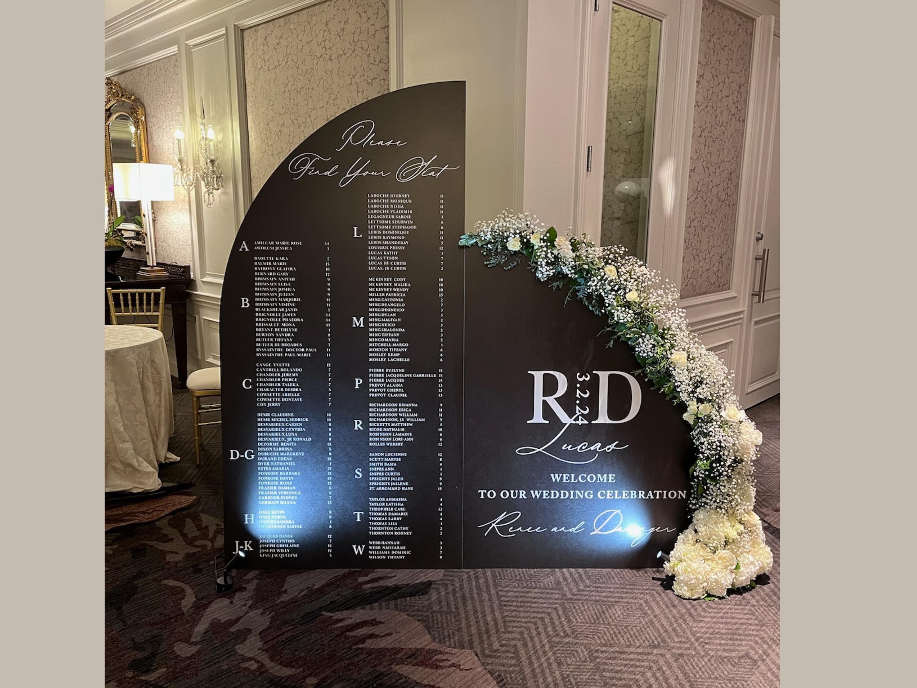 Custom Arch Seating Chart & Welcome Sign – Wedding Seating Chart ...