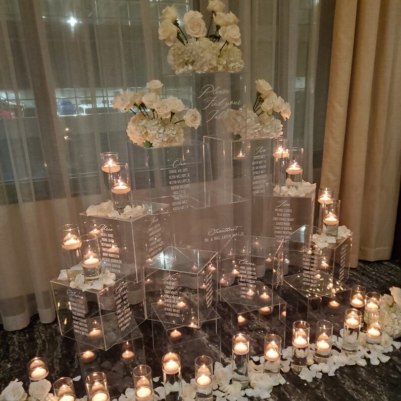 Acrylic Cube Wedding Seating Chart | Pittsburgh, Pennsylvania and ...