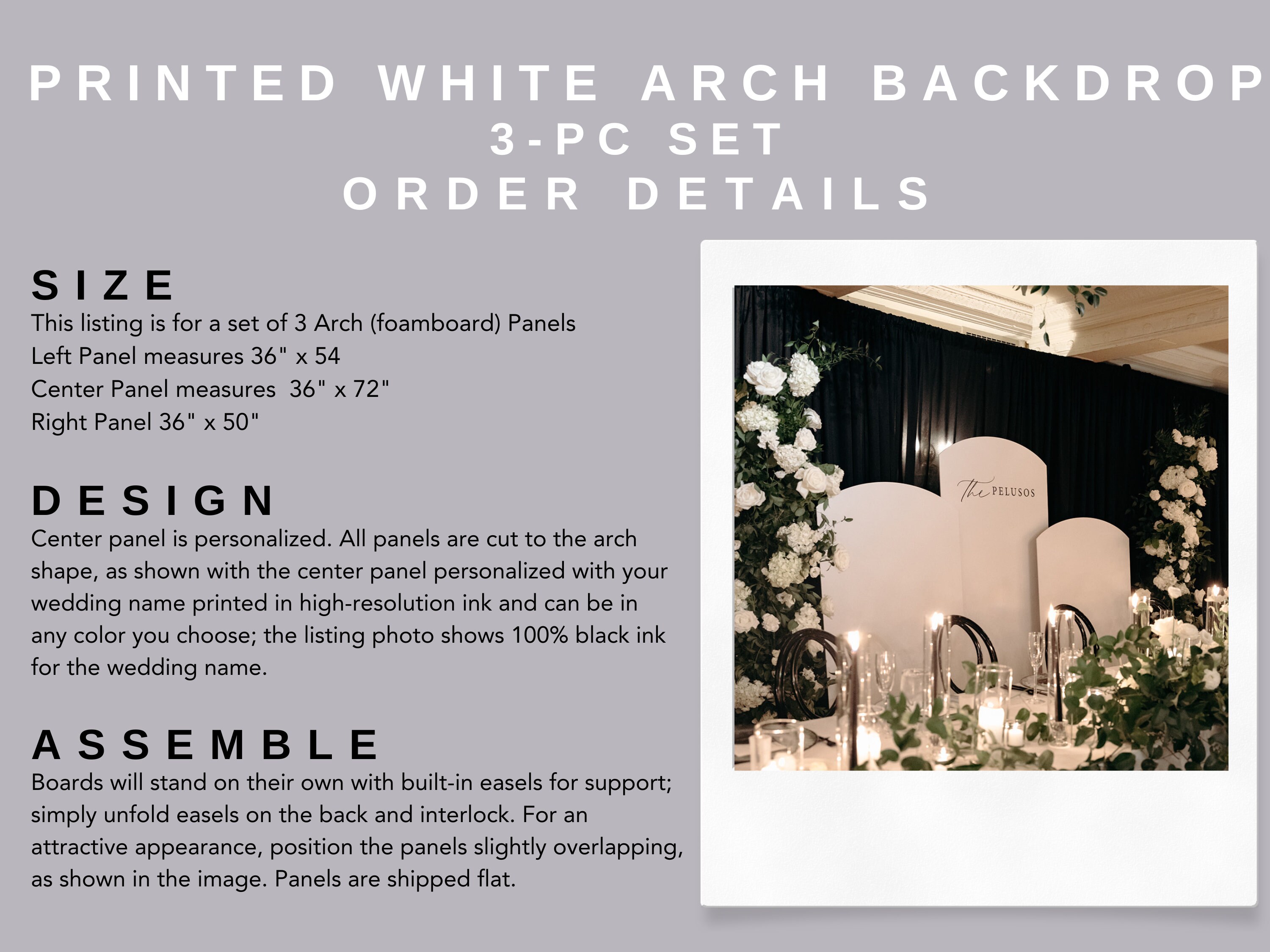 Modern Arch Wedding Backdrop With Easel // Modern Arch Welcome Sign ...