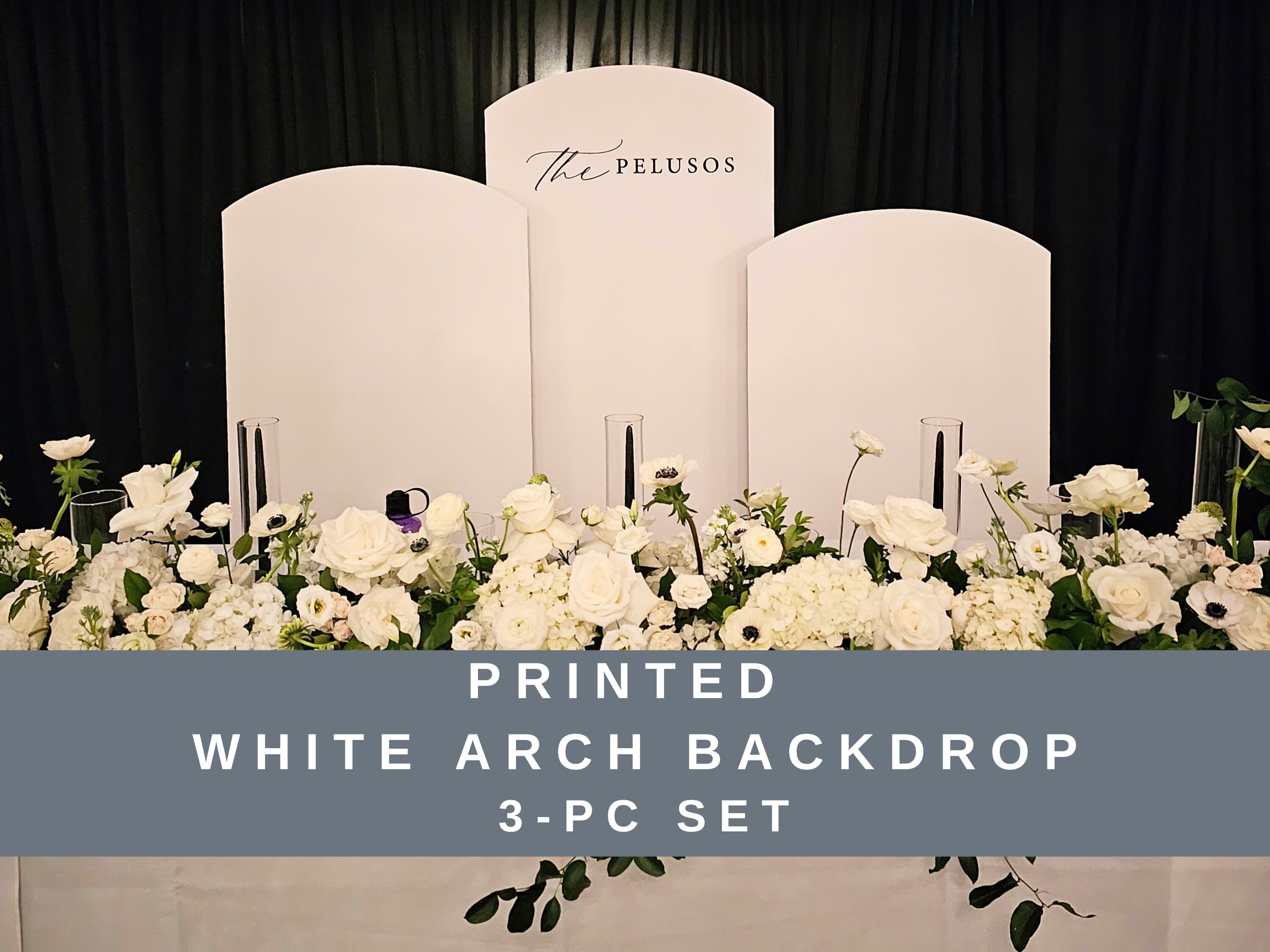 Modern Arch Wedding Backdrop With Easel // Modern Arch Welcome Sign ...