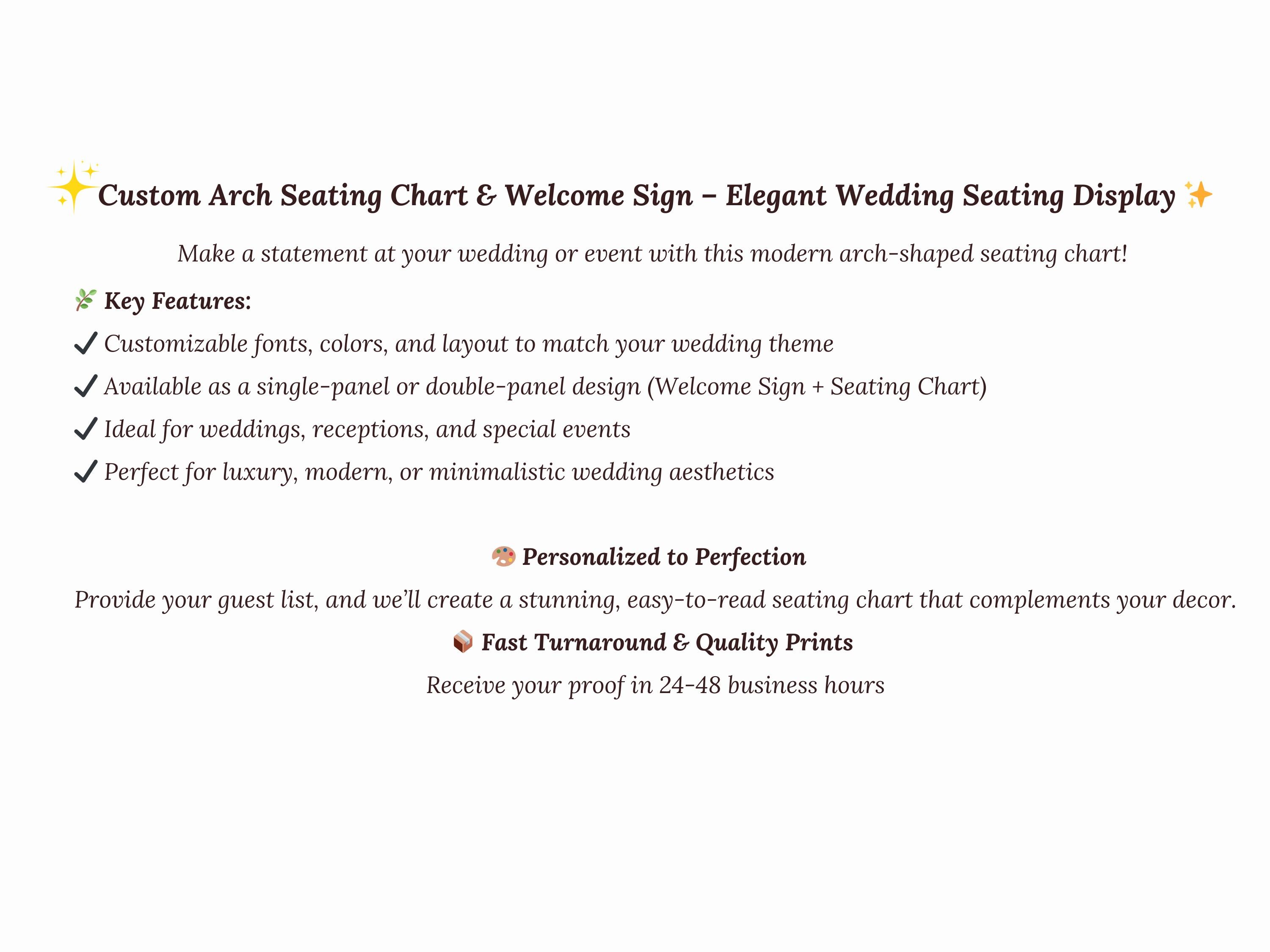 Custom Arch Seating Chart & Welcome Sign – Wedding Seating Chart ...