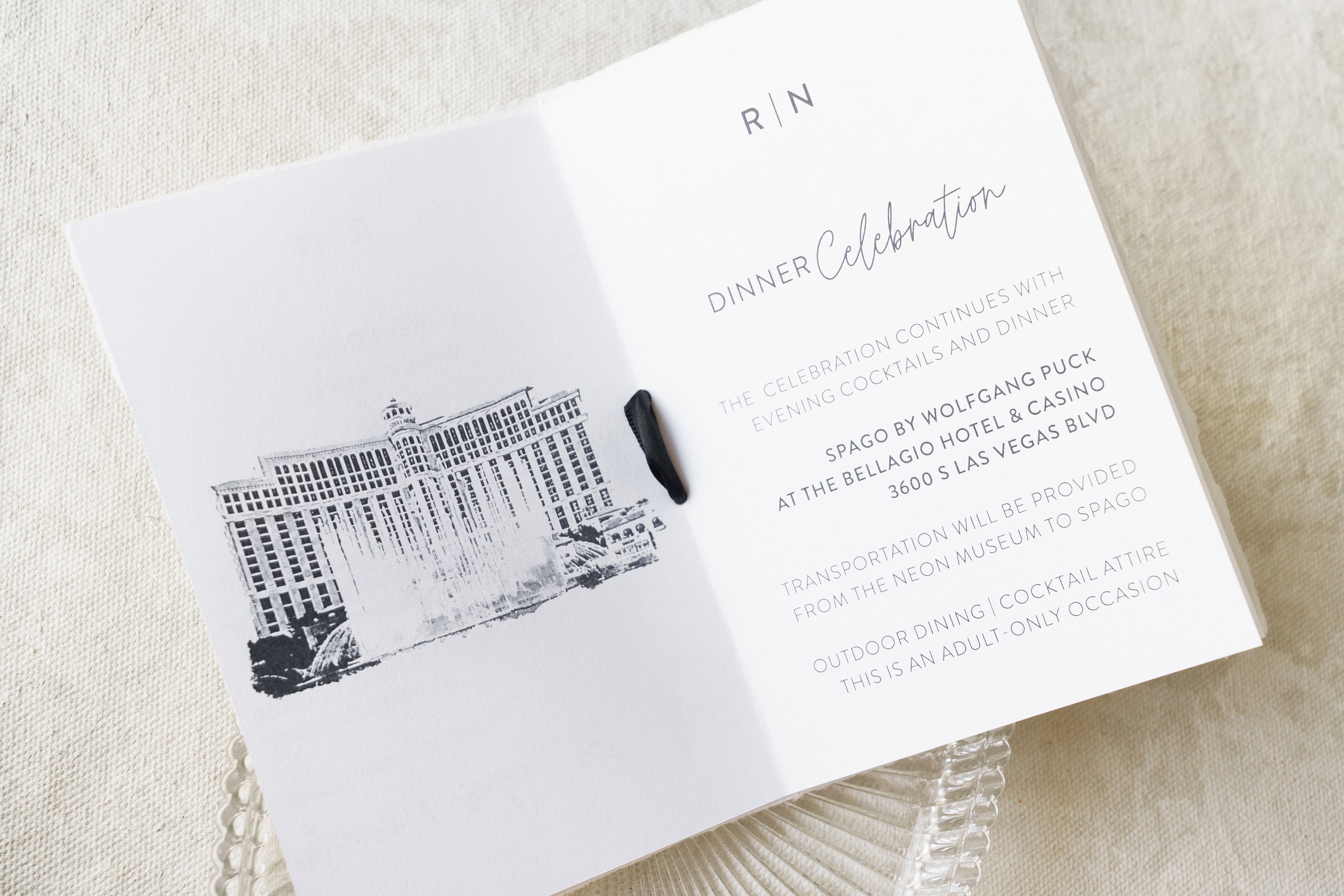 Las Vegas Wedding Invitation Booklet | Elopement Wedding Letterpressed ...