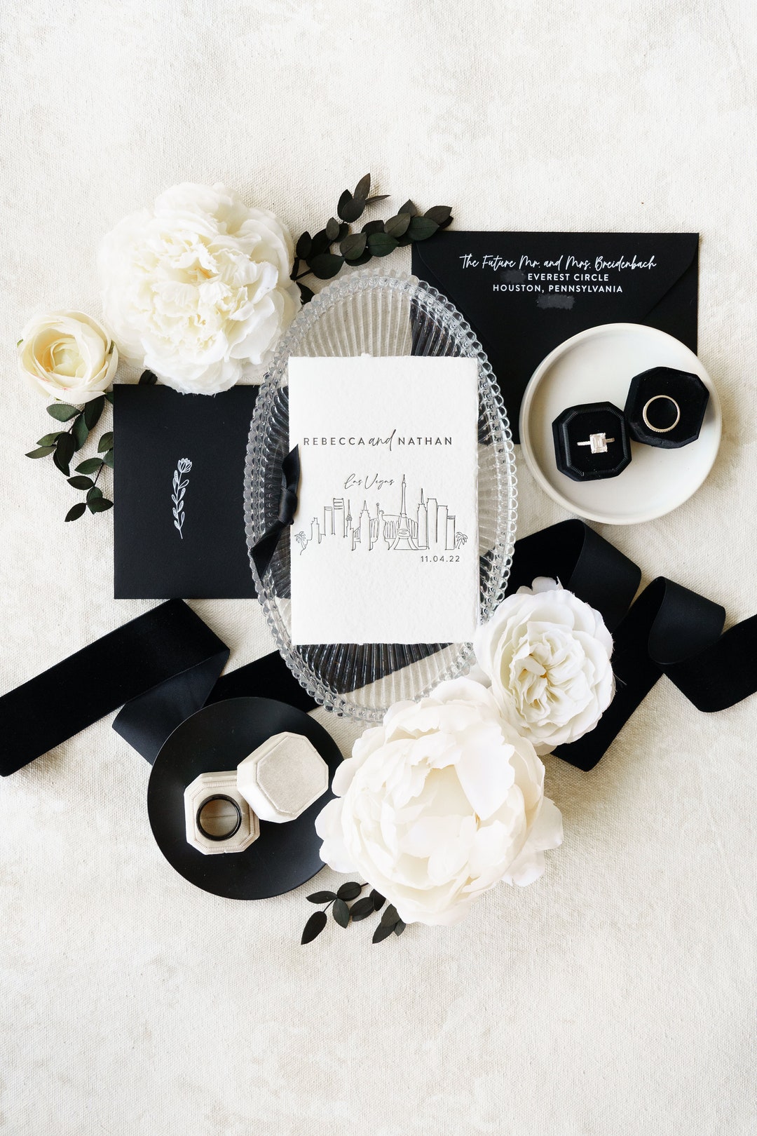 Las Vegas Wedding Invitation Booklet | Elopement Wedding Letterpressed ...