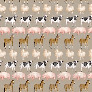 Farm Animals Seamless Bundle, Seamless Pattern, Digital Paper, Seamless ...
