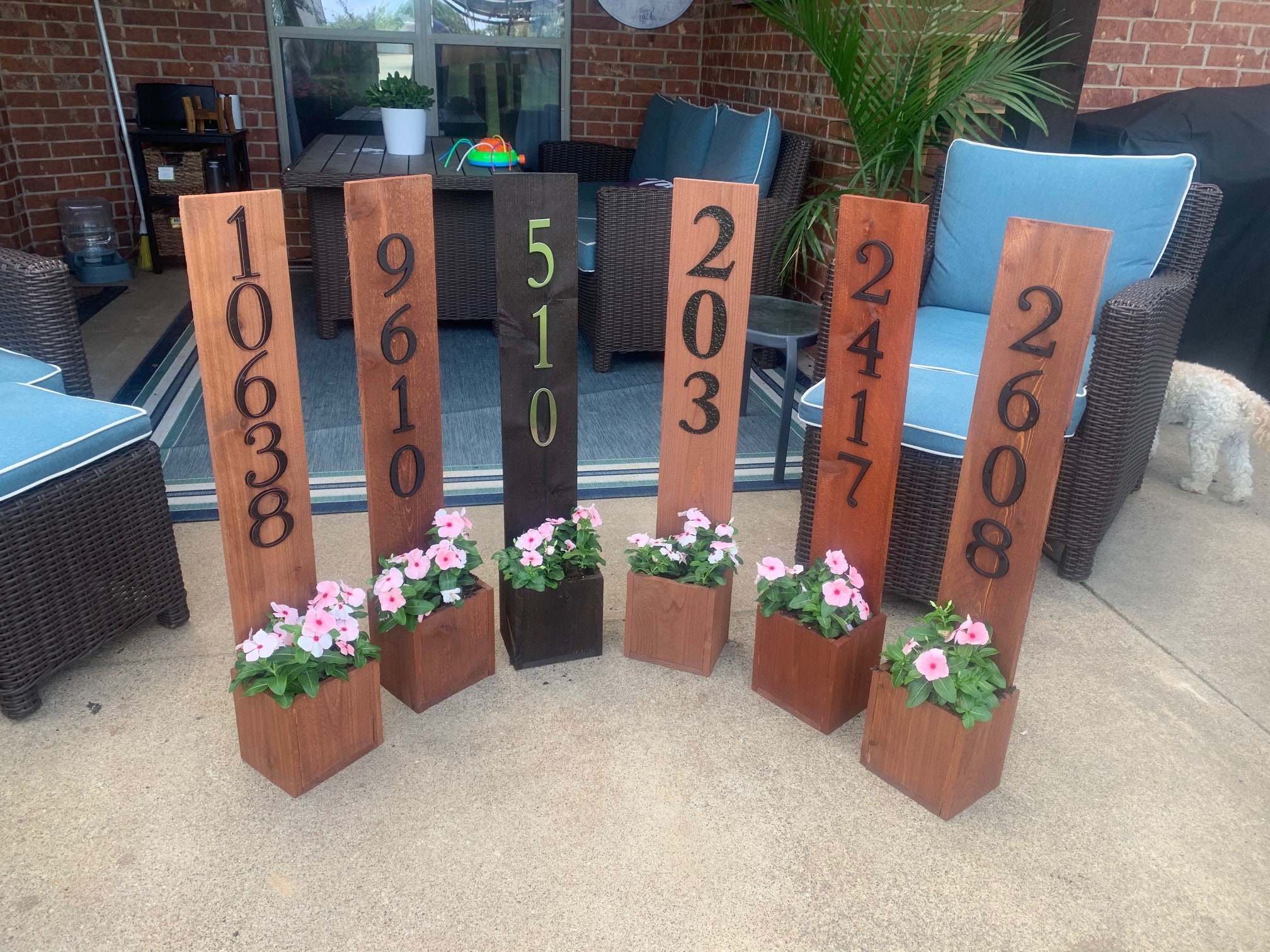 Cedar/pine Address Planter Boxes. Address Plaques Planter - Etsy