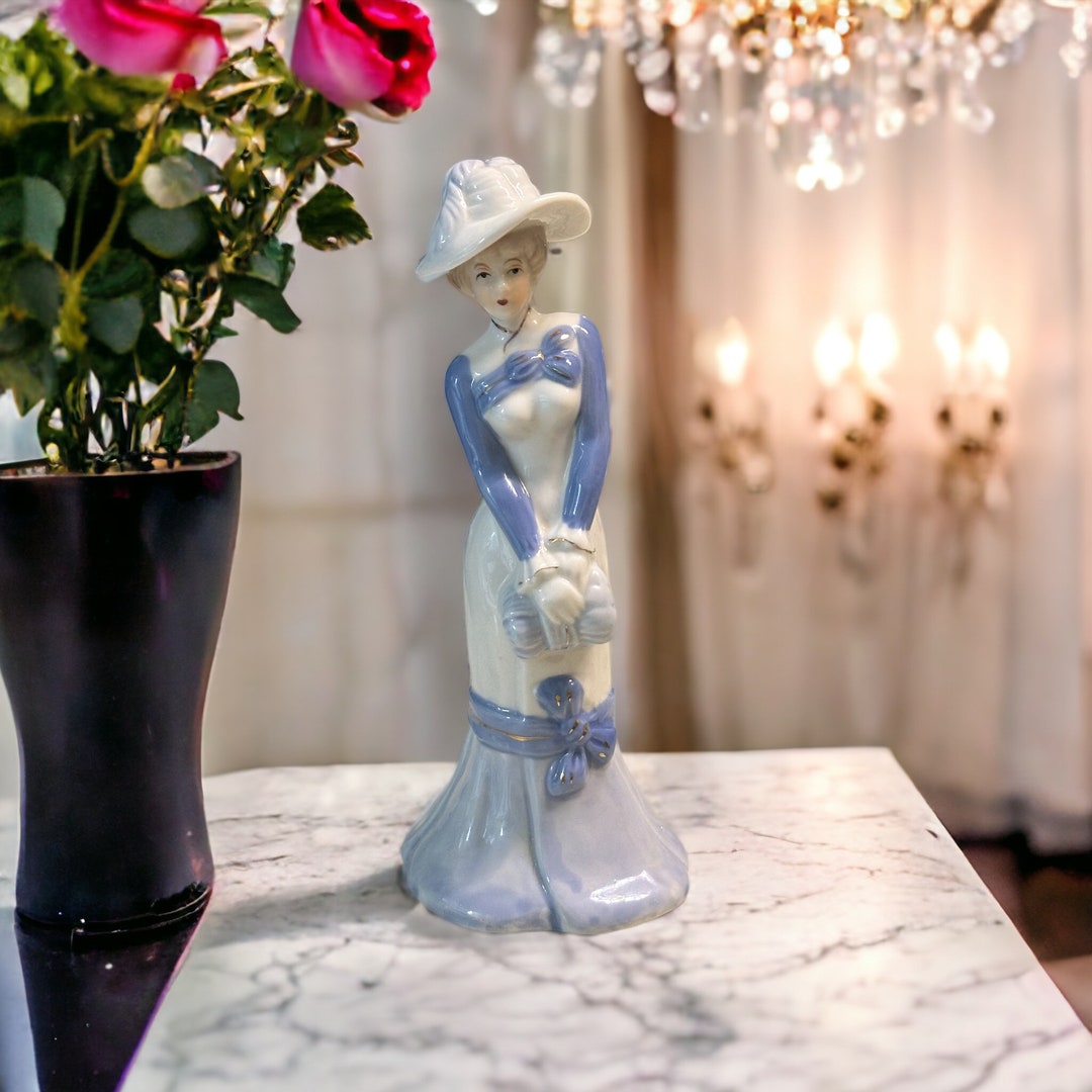 Vintage Female Figure Lady Statue Elegant Sculpture Porcelain ...