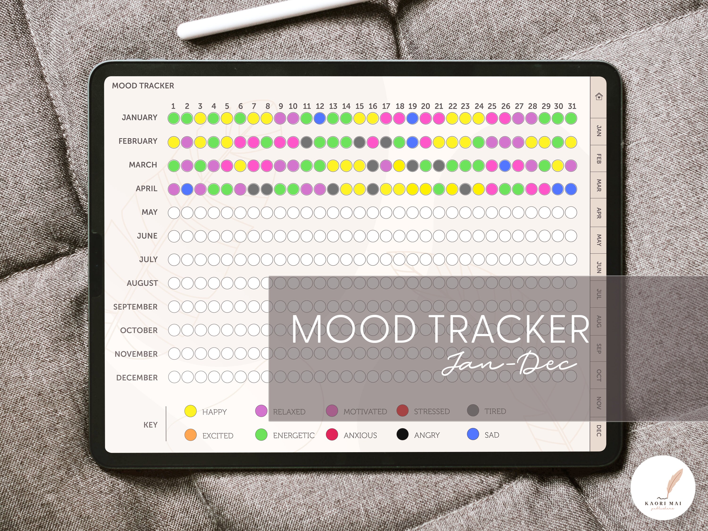 Calendars & Planners Interactive Digital Mood Tracker WITH BONUS ...