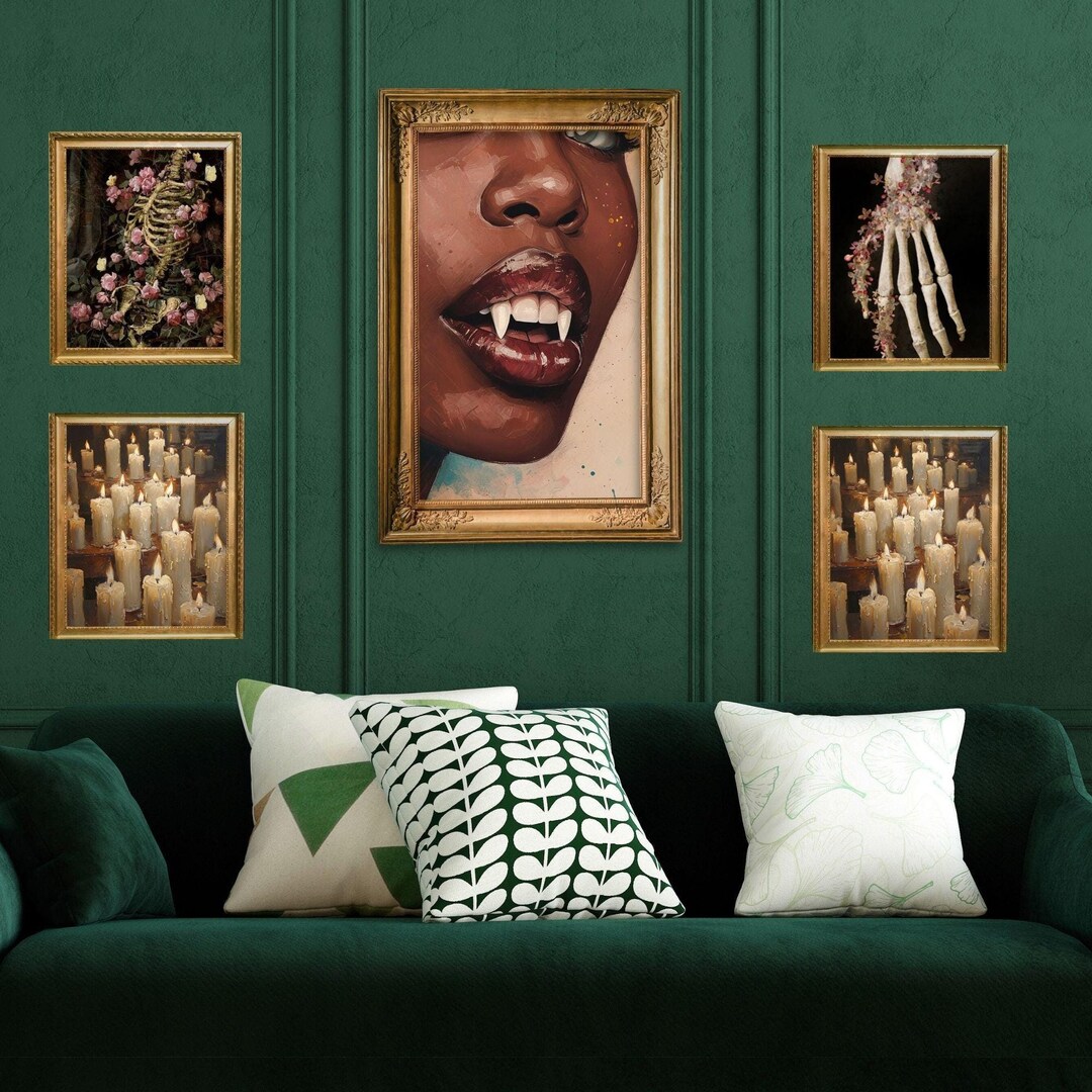 Vampire Wall Art, Halloween Decoration, Vampire Fangs, Gothic Horror ...