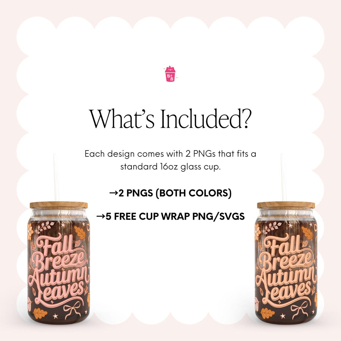 Fall Cup Wrap PNG: Libbey Glass Can, Halloween UV DTF Design (digital ...