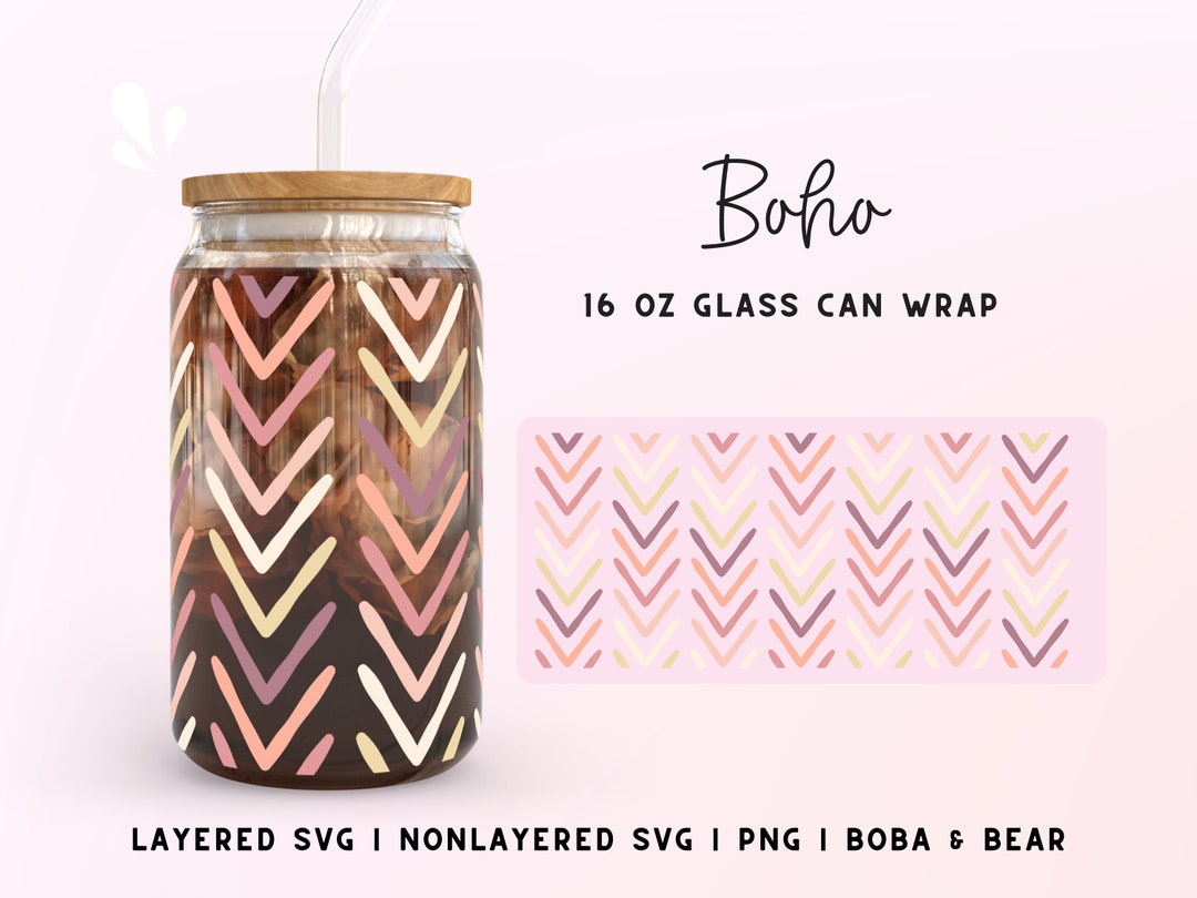 Boho Cup Svg Boho Pattern Glass Can Svg Cut File for Cricut - Etsy