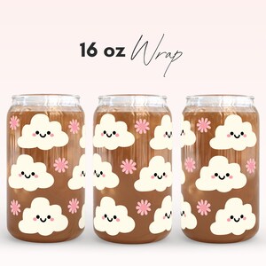 Cloud Libbey Glass Svg, 16oz Glass Can Wrap, Kawaii Glass Can Svg, Cute ...