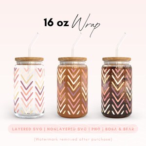 Boho Cup Svg, Boho Pattern Glass Can Svg, Cut File for Cricut, 16 Oz ...