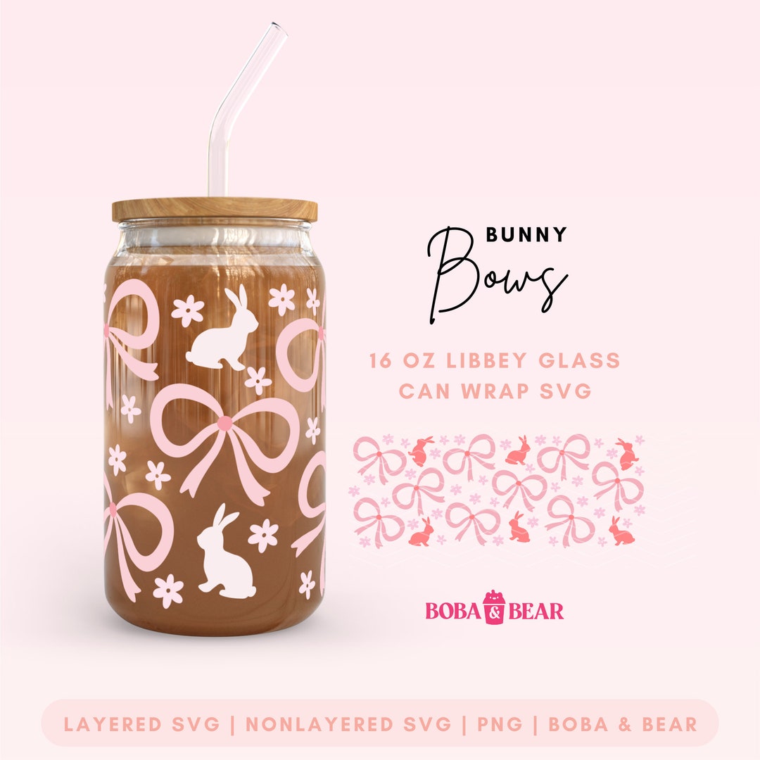 Easter Glass Svg, Easter Glass Can Cutfile, Easter Libbey Svg Bunny ...