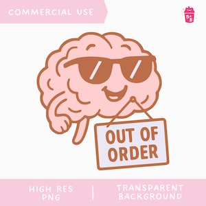 Brain Out of Order Png, Self Care Png Mental Health, Anxiety Png, Cute ...