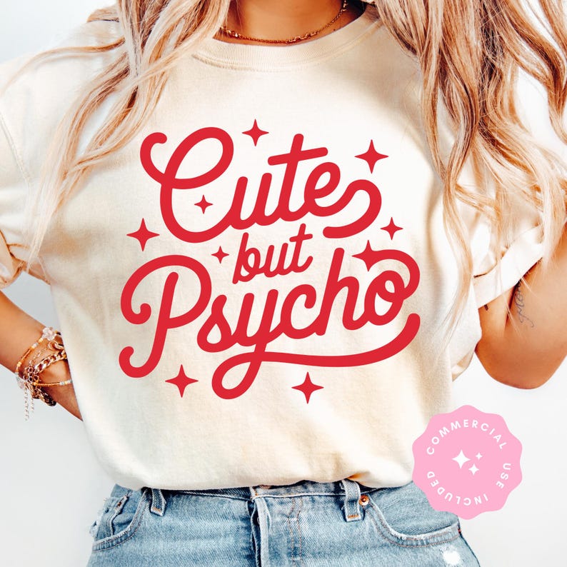 Cute but Psycho Svg Cut File for Cricut, Funny Quote Svg Valentines ...