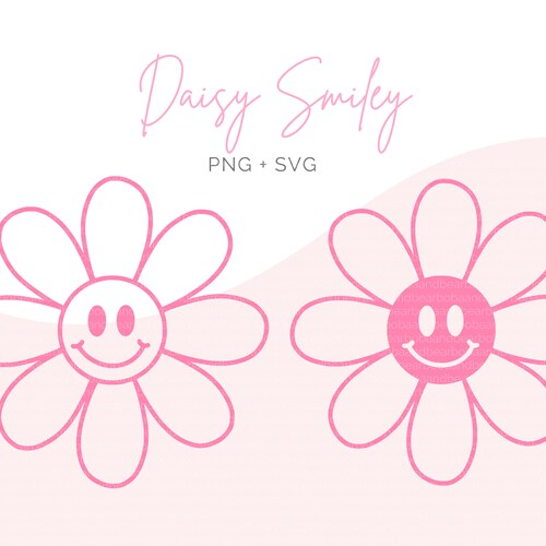 Retro Daisy Smiley Face Svg Digital Download Flower Daisy - Etsy
