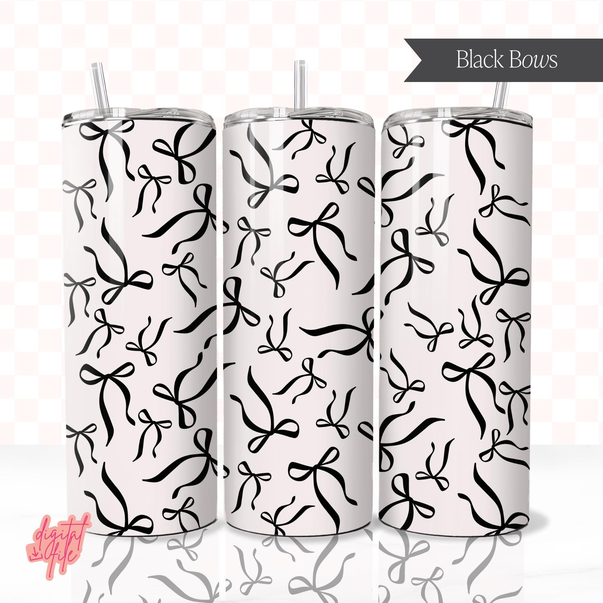 Black Bows Tumbler PNG: Minimalist 20oz Design (digital Download) - Etsy