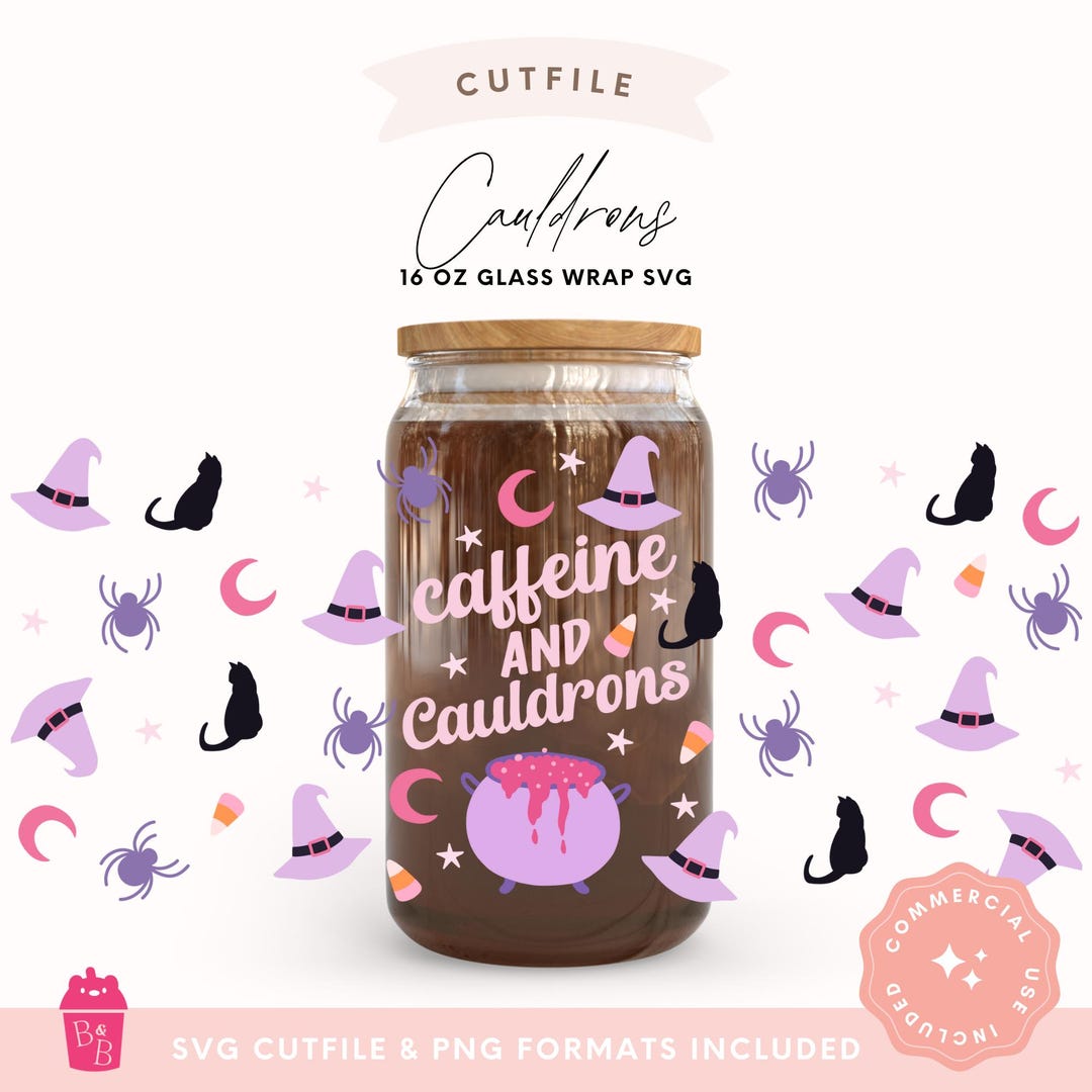 Cute Halloween SVG PNG for Libbey 16oz, Girly Halloween Svg, Halloween ...